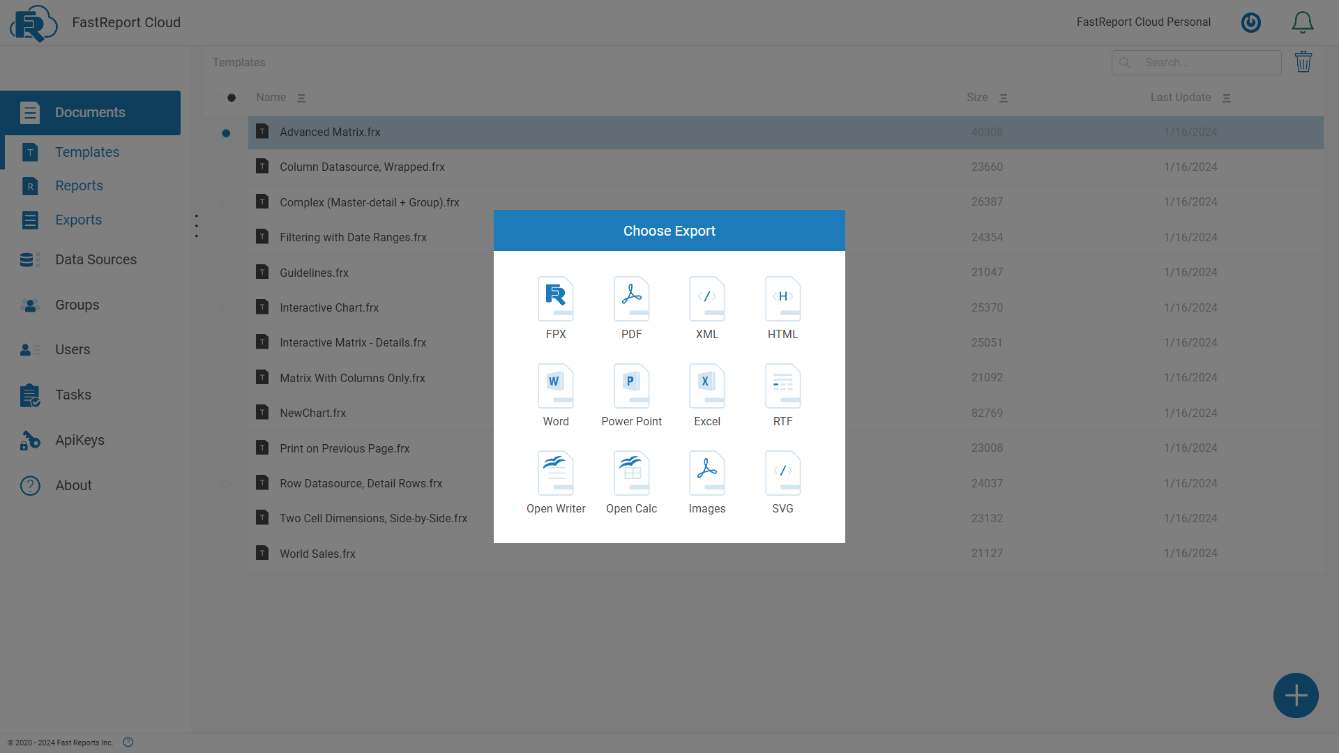 Documents | FastReport Cloud