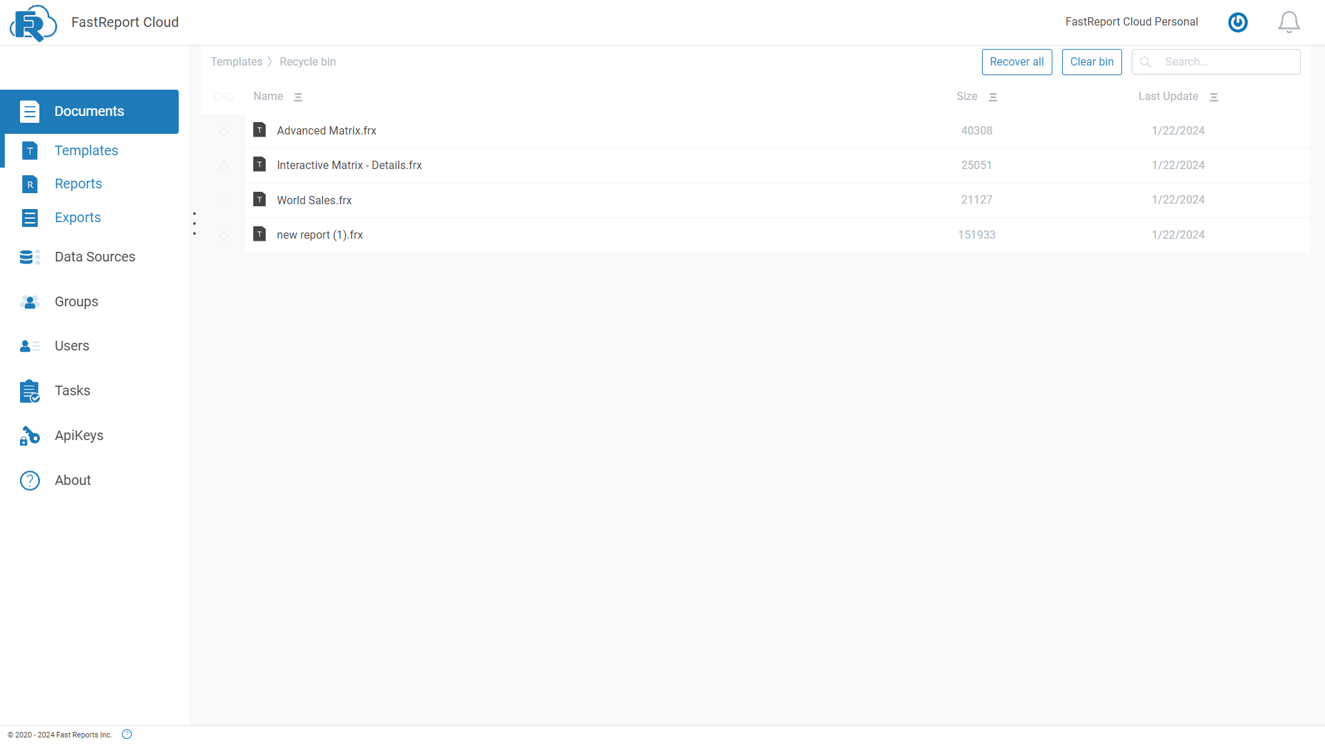 Documents | FastReport Cloud