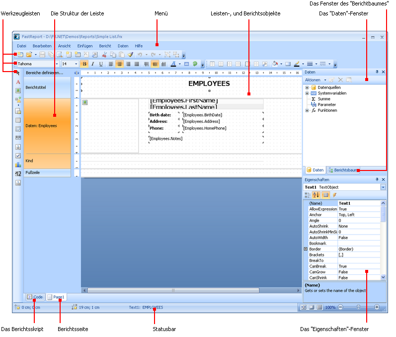 Bericht-Designer | FastReport .NET