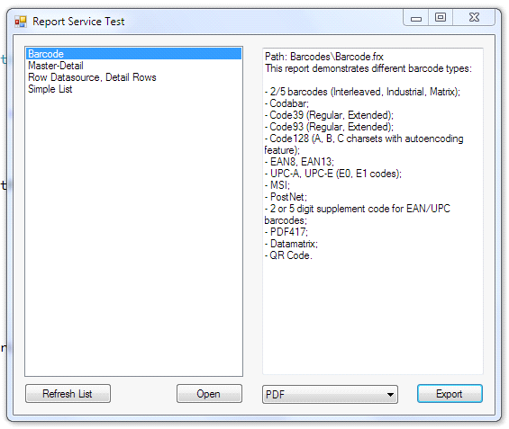 Simple example of WCF service | FastReport .NET