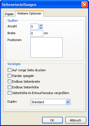 Seiteneinstellungen | FastReport VCL
