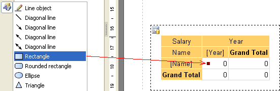 Adding external objects to the table | FastReport VCL