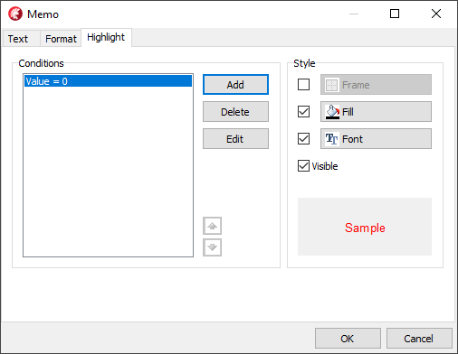 Conditional highlighting | FastReport VCL