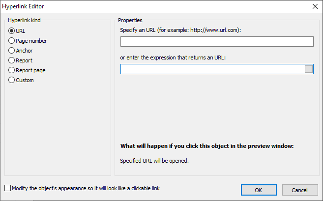 Hyperlink configuration | FastReport VCL
