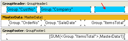 Printing a group sum in the group header | FastReport VCL