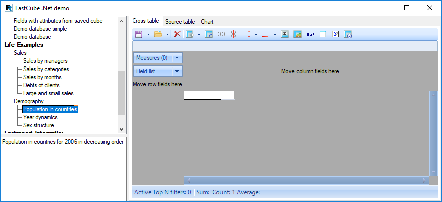 Example "Demography" | FastCube .NET