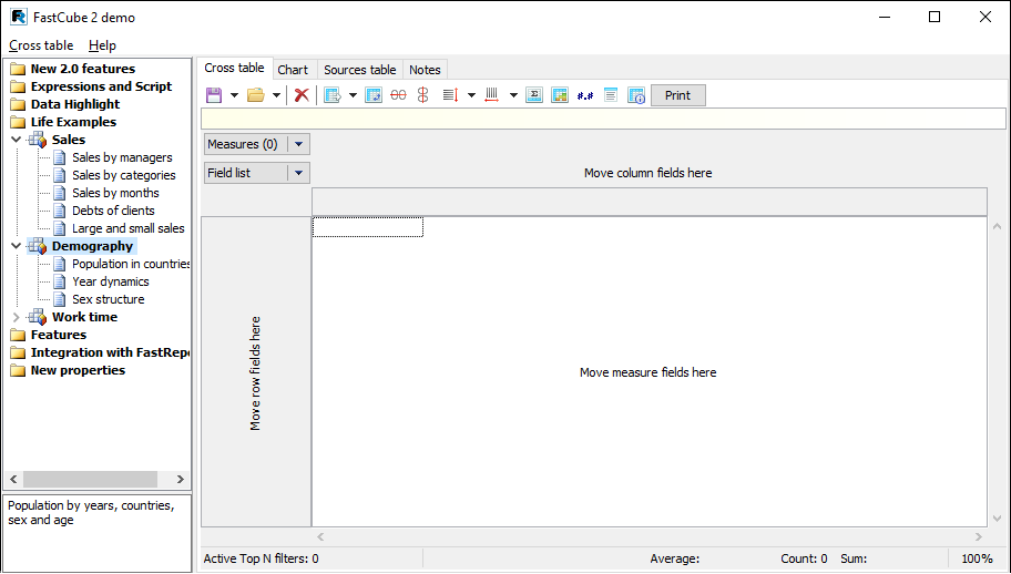 Example "Demography" | FastCube VCL