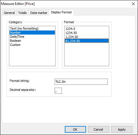 Data Formatting | FastCube VCL