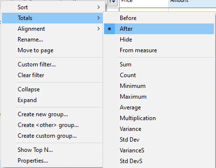 Totals | FastCube VCL