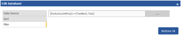 Data filtering | FastReport Online Designer