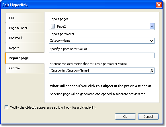 Link to a detailed page | FastReport Desktop
